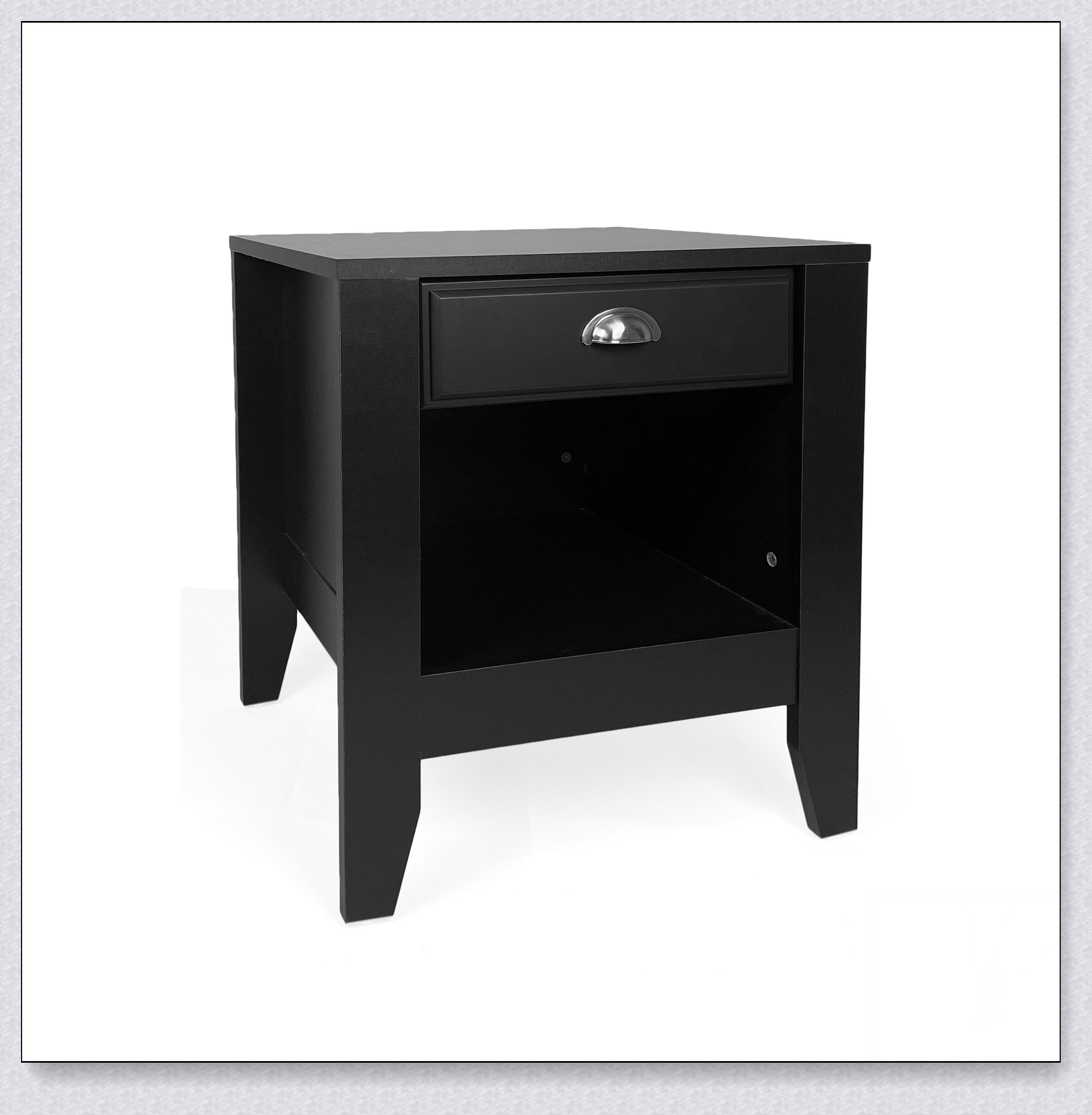 Think Urban SIDE TABLE CONTEMPORARY DESIGN FAUX WOOD STORAGE SPACE 21.00" W x 19.00" D x 24.40 ...